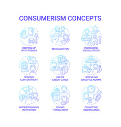 Consumer behavior concept icons set Royalty Free Vector