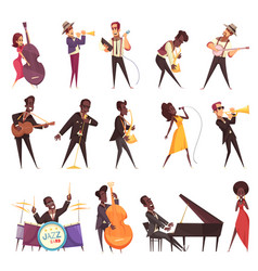 Music party kawaii set musical instruments Vector Image