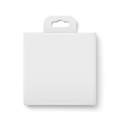 Square white box with hang tab realistic Vector Image