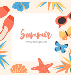 Border template with summer theme in background Vector Image