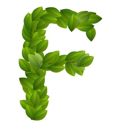 Letter f english alphabet made tree branches Vector Image