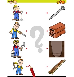 Match elements education game Royalty Free Vector Image