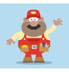 Waving Mechanic Cartoon Royalty Free Vector Image