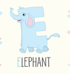 Alphabet letter e and elephant Royalty Free Vector Image