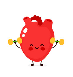 Cute smiling happy strong avocado Royalty Free Vector Image