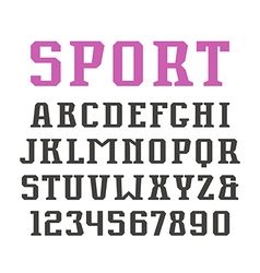 Rectangular serif font in the style of college Vector Image