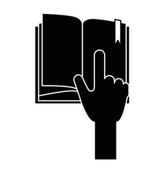 Hand reader with text book isolated icon Vector Image