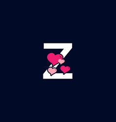 N letter in pink love sign logo Royalty Free Vector Image