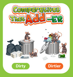 Opposite adjectives dirty and clean Royalty Free Vector