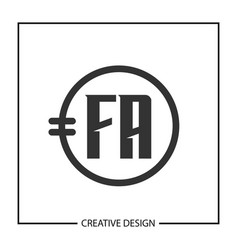 Initial letter fa logo template design Royalty Free Vector