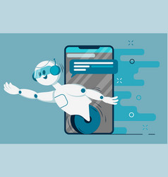 Cute japanese kokeshi doll character cartoon Vector Image