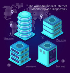 Data center logo database hosting emblem digital Vector Image