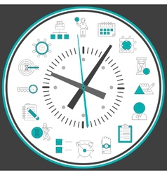 Clock and activity time Royalty Free Vector Image