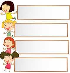 Banner template with happy kids Royalty Free Vector Image