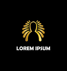 Modern business logo concept gold color gorilla Vector Image