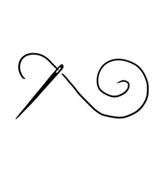 Tailor needle with thread Royalty Free Vector Image
