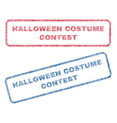 Halloween costume contest textile stamps Vector Image