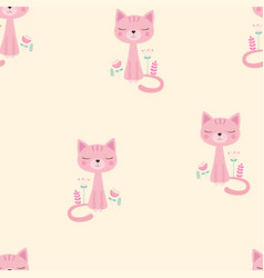 Kitty cats border template Royalty Free Vector Image