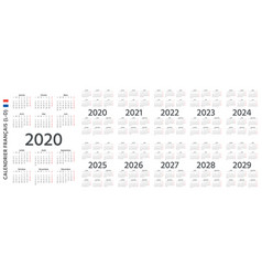 2021 french calendar template year planner Vector Image