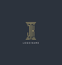 Initial letter jk logo monogram with diamond Vector Image