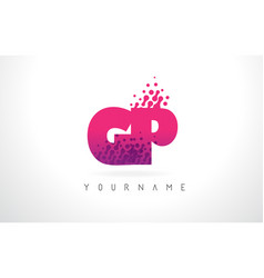 Gp g p purple letter logo with swoosh design Vector Image