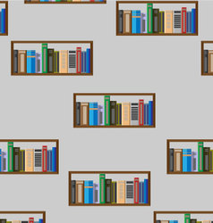 Seamless bookshelve pattern Royalty Free Vector Image