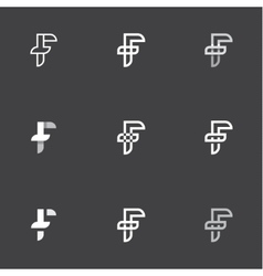F letter is combined with inverted t the Vector Image