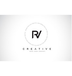 Rv r v letter logo design creative icon modern Vector Image