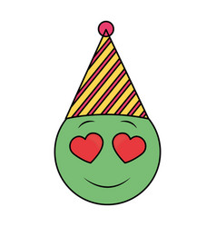 Smiley emoji party hat Royalty Free Vector Image