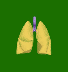Flat shading style icon lungs and trachea Vector Image