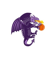Dragon head fire crest retro Royalty Free Vector Image