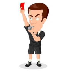 Soccer referees hand with red card Royalty Free Vector Image