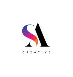 Vs letter design with creative cut and colorful Vector Image
