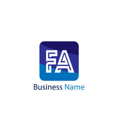 Initial letter fa logo template design Royalty Free Vector
