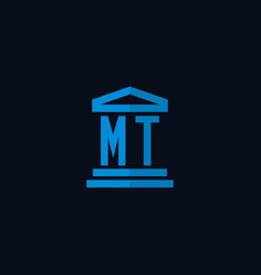 Letter mt logo with rhombus square design style Vector Image
