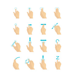 Cartoon touch screen gestures set Royalty Free Vector Image