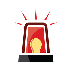 Siren red flashing emergency light icon Royalty Free Vector