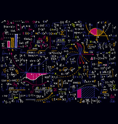 Math education pattern with handwritten formulas Vector Image