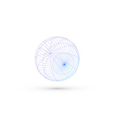 Wireframe hemisphere globe isolated on white Vector Image