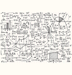 Math education pattern with handwritten formulas Vector Image