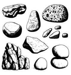Hand drawn rocky peaks in sketch style Royalty Free Vector