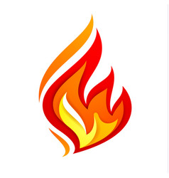 Fire flame 3d red icon Royalty Free Vector Image