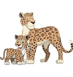 Leopard with cub Royalty Free Vector Image - VectorStock