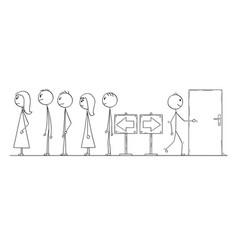 Cartoon man waiting in line or queue Royalty Free Vector