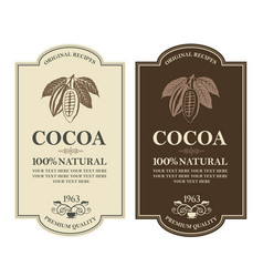 Cocoa packages set Royalty Free Vector Image - VectorStock