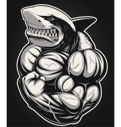 White shark bodybuilder Royalty Free Vector Image