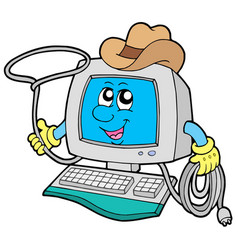 It computer with book Royalty Free Vector Image