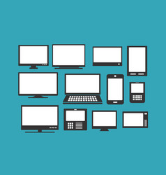 Computer parts isometric set isolated on white Vector Image