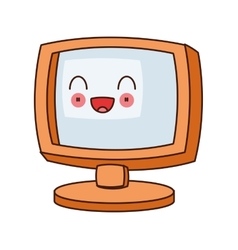 Kawaii computer cute image Royalty Free Vector Image
