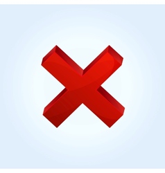 Red x cross mark icon cancel flat symbol in Vector Image